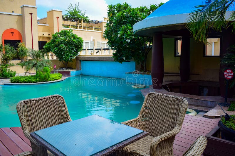 Swimming Pool View Inside a Luxury Resort in Delhi India, Resort Inside ...