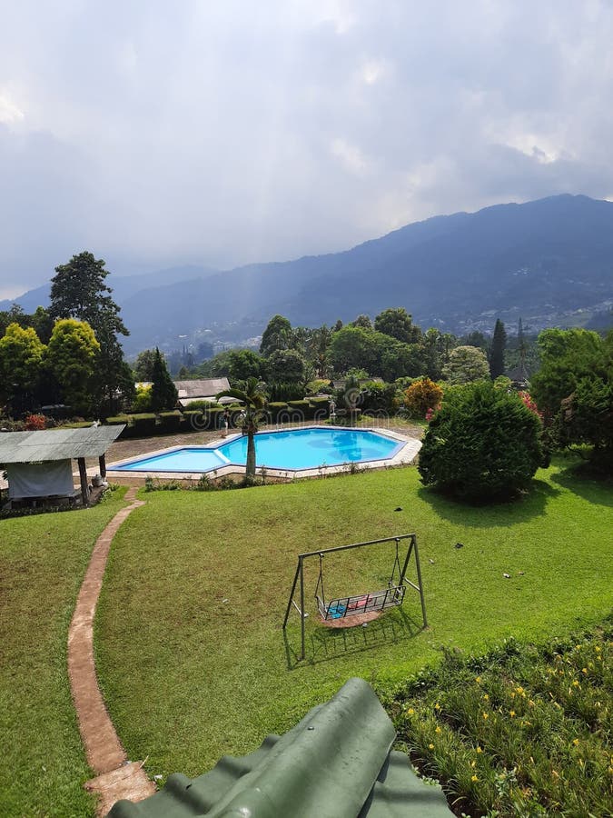Swimming Pool View at Mountain Top Resort Stock Image - Image of resort ...