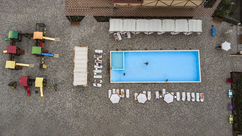 Swimming Pool Viewed from Above. Top Down View Stock Image - Image of ...