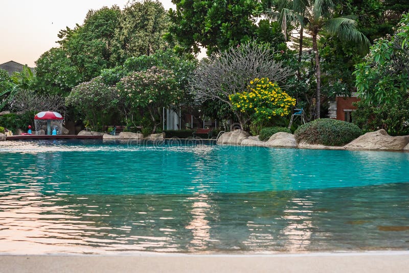 Swimming Pool in the Village. Stock Photo - Image of cocktail, summer ...