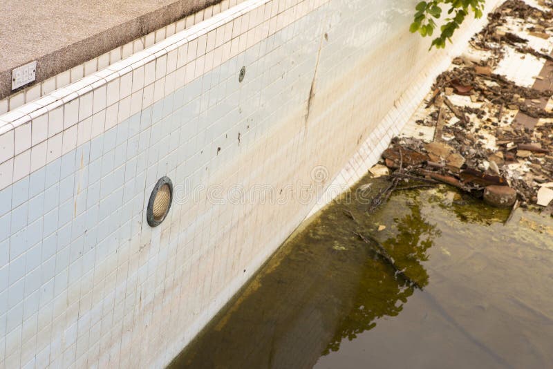 Old Abandoned Swimming Pool Stock Image - Image of concrete, damage ...