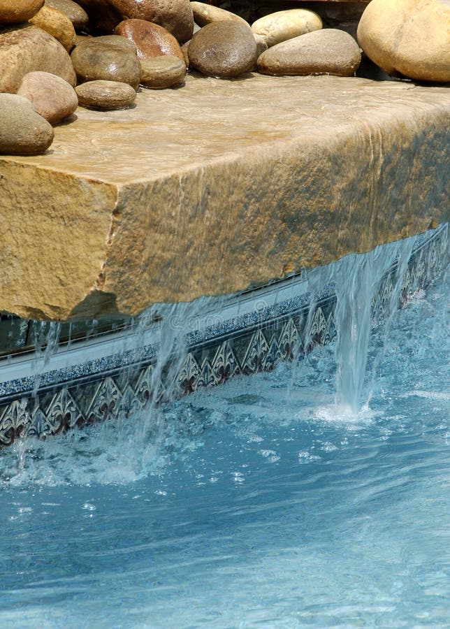 Swimming Pool Water Feature Stock Photo - Image of rejuvenation, water ...