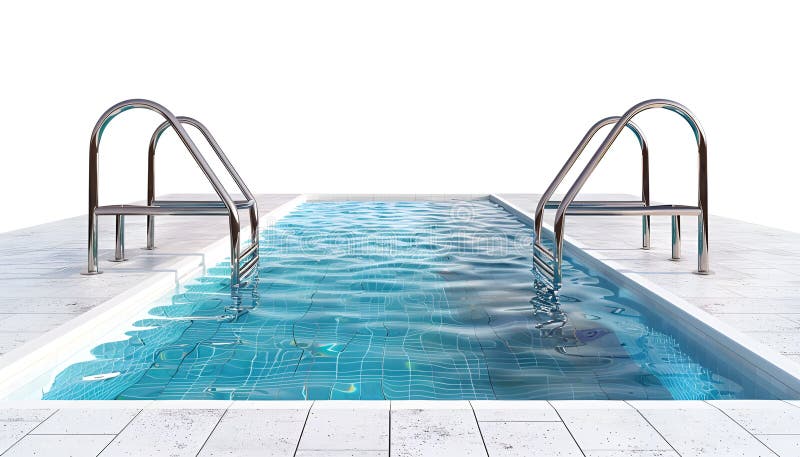 Swimming Pool with Water Isolated on White Stock Illustration ...