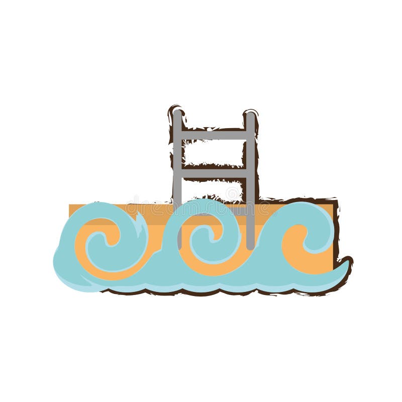 Swimming pool waves icon stock illustration. Illustration of flat ...