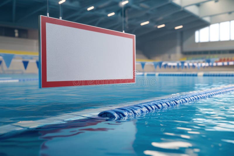 A Swimming Pool with a White Board on the Wall Stock Illustration ...
