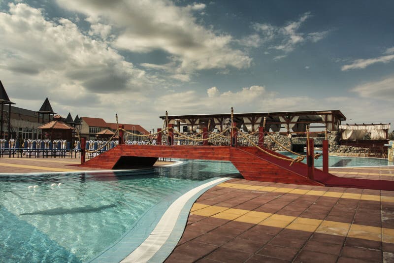 Swimming Pool with Wonderful Sky Stock Image - Image of clean, vacation ...