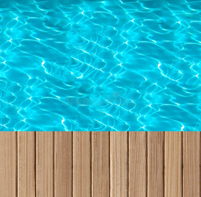 Swimming Pool and Wooden Deck Stock Photo - Image of bright, deck: 60096768