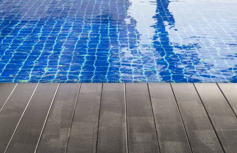 Swimming Pool and Wooden Deck Backgrounds Stock Image - Image of ...