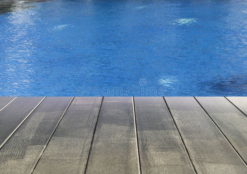 Swimming Pool and Wooden Deck Backgrounds Stock Image - Image of ...