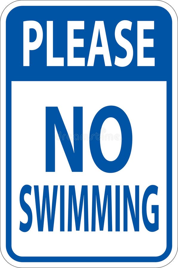 No Swimming Prohibited Sign, Forbidden Modern Round Sticker, Vector ...