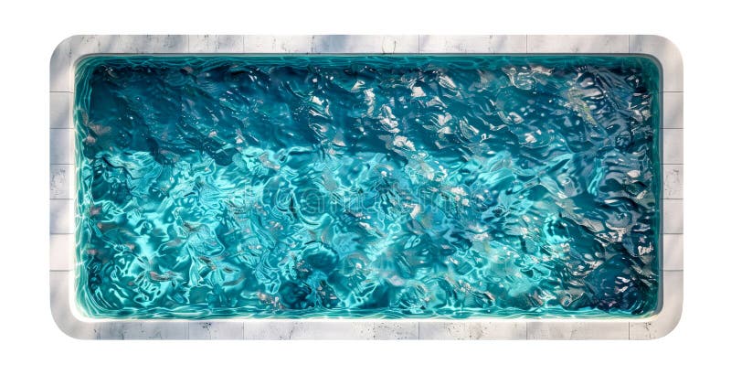 Swimming Rectangular Pool with Clear Blue Water. View from Above ...
