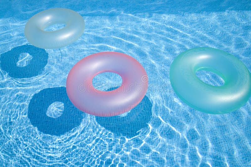 Rubber Ring in the Swimming Pool Stock Image - Image of inflatable ...