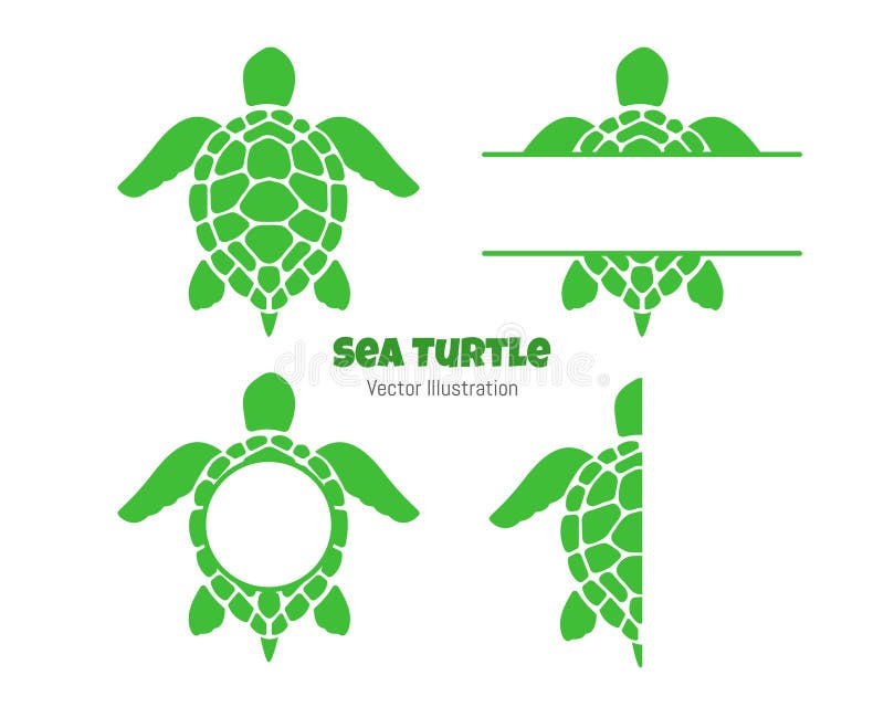 Swimming Sea Turtle Text Box Vector Leave Space for Text. Isolated on ...