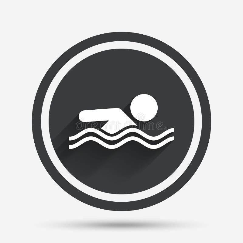 Swimming Sign Icon. Pool Swim Symbol Stock Vector - Illustration of ...
