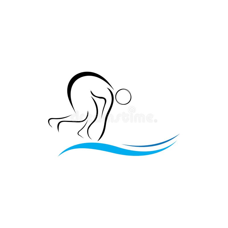 Swimming Sport Vector Logo Concept Element Stock Vector - Illustration ...