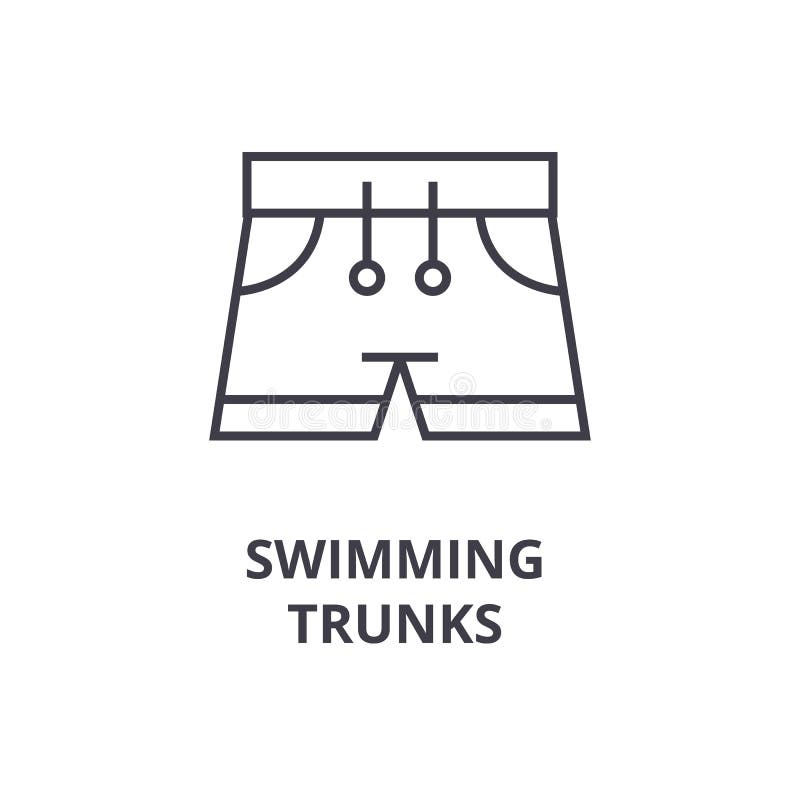 Men`s Trunks Vector Thin Line Stroke Icon. Men`s Trunks Outline ...