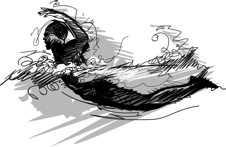 Swimming Vector Silhouette Illustration Stock Vector - Illustration of ...