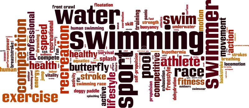 Swimming word cloud stock vector. Illustration of movement - 162505752