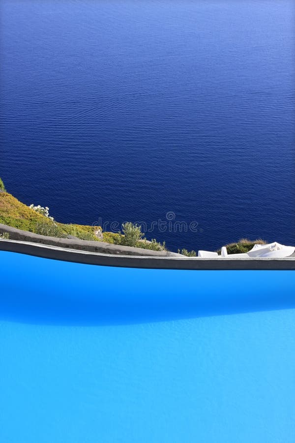 Swimmingpool Overlooking the Sea Stock Photo - Image of resort, luxury ...