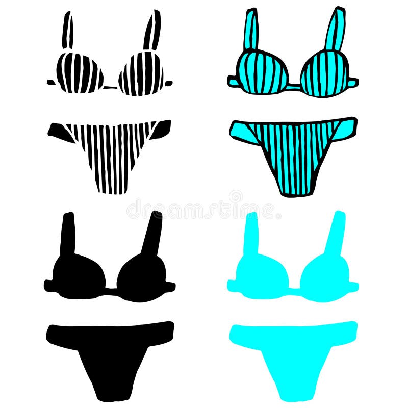 Woman Bodysuit. Fashion Illustration, Hand-drawn Doodles.Two-piece ...