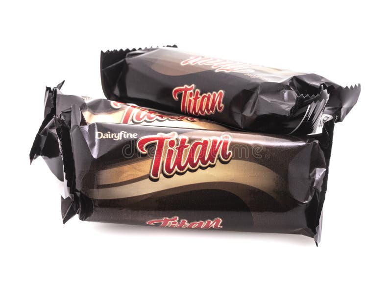 Three Titan Chocolate Bars on a White Background Editorial Image ...