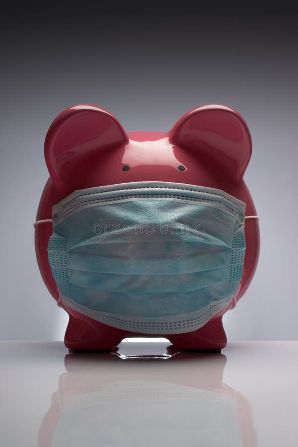 Swine flu pig with mask stock image. Image of reflection - 9209269