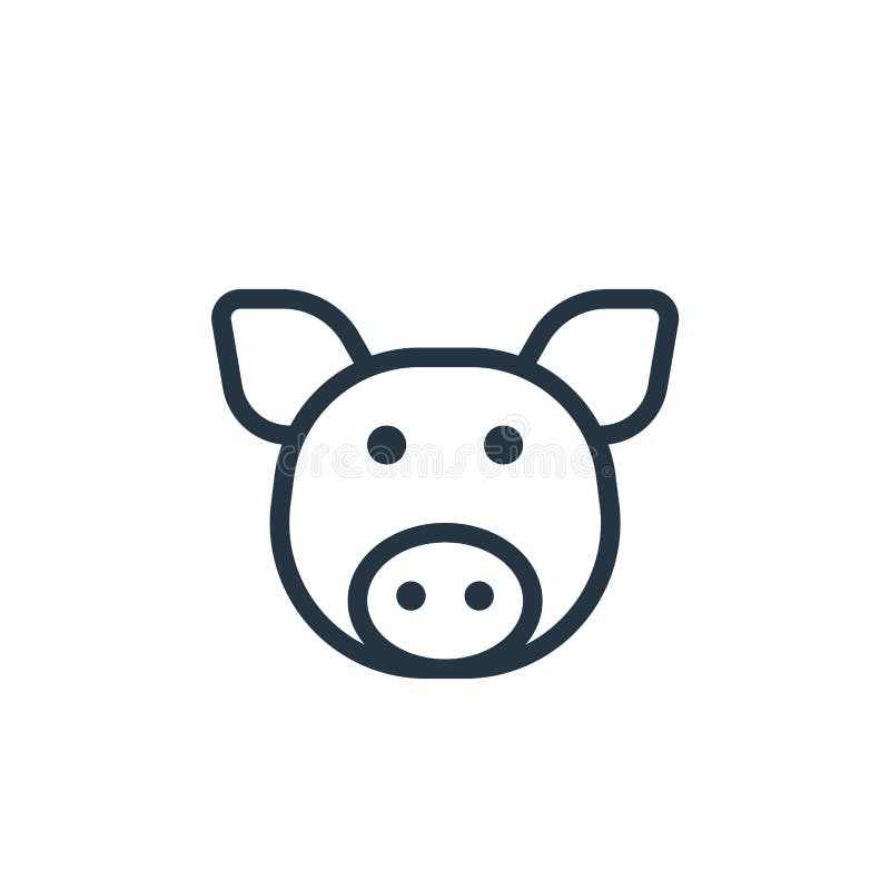 Swine Vector Icon Isolated on White Background. Outline, Thin Line ...