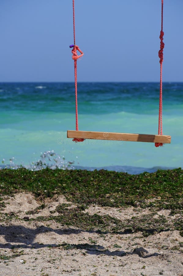 Swing on the Beach in Sunny Summer Day Stock Photo - Image of sunlight ...