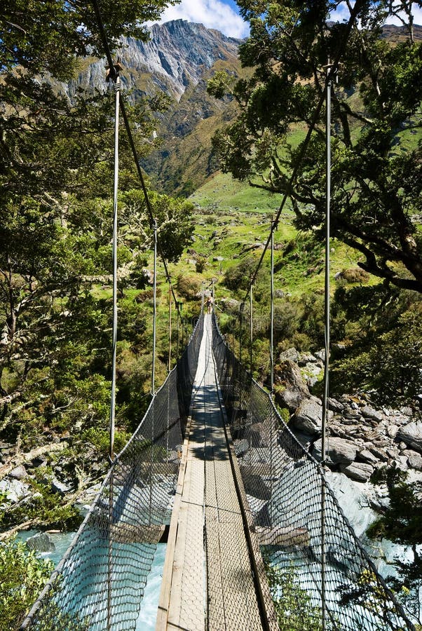 Swing bridge stock image. Image of tramping, walking, trekking - 8432117
