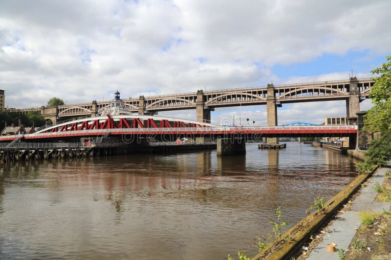 Swing Bridge in Newcastle, UK Editorial Stock Photo - Image of ...