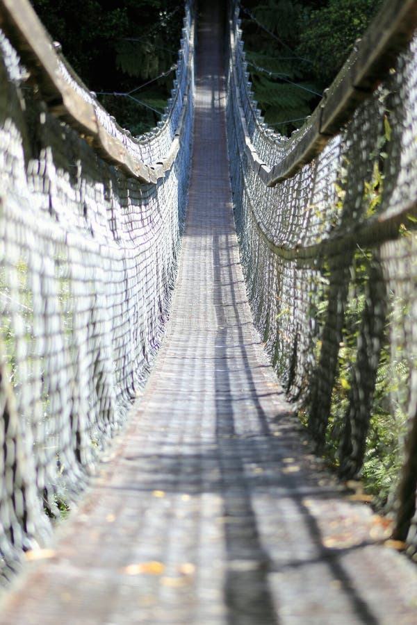 Swing Bridge stock image. Image of walk, suspension, zealand - 69320663