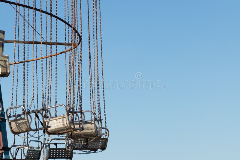 Swing Carousel in the Amusement Park Stock Photo - Image of attraction ...
