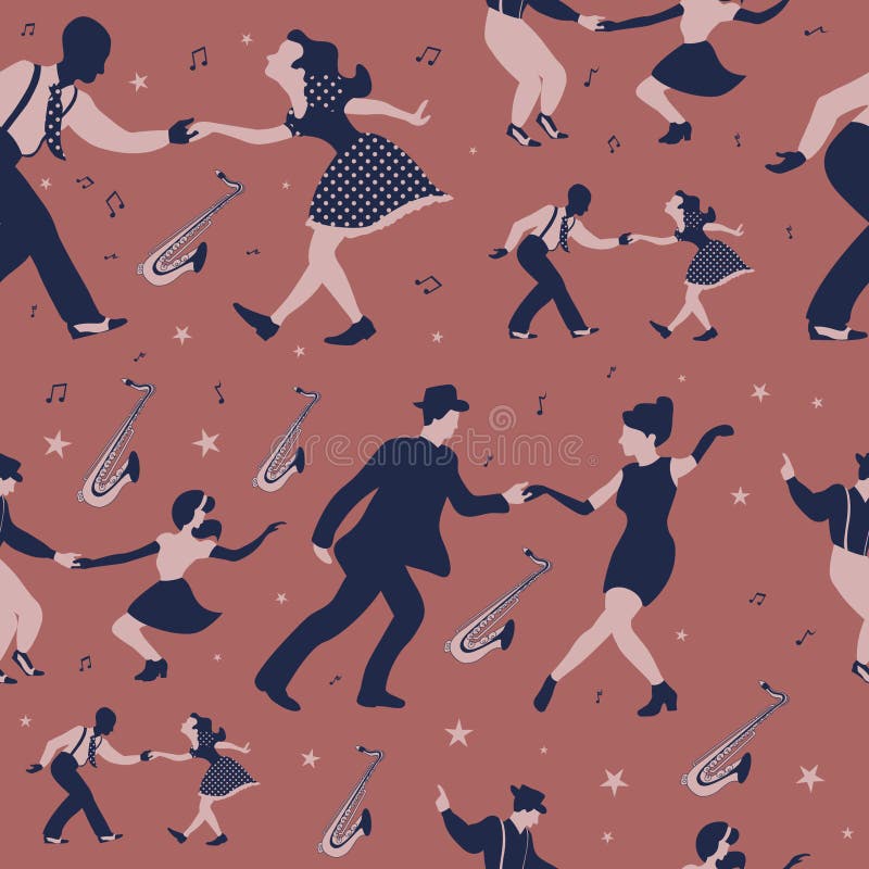 Swing dance pattern stock vector. Illustration of party - 156663334