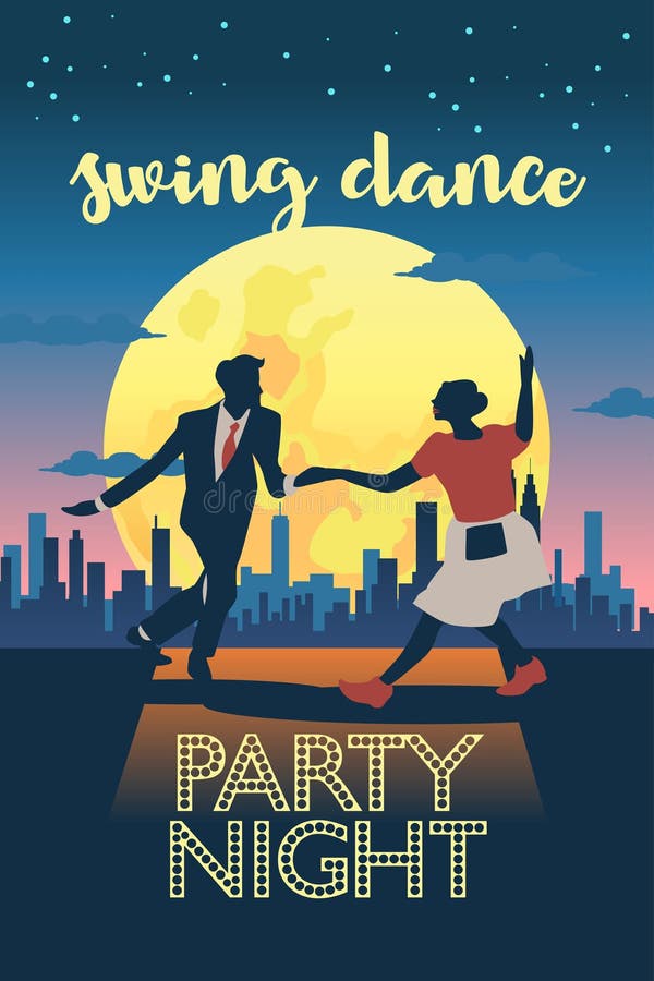 Swing Dance Poster Banner Vector Illustration Stock Vector ...