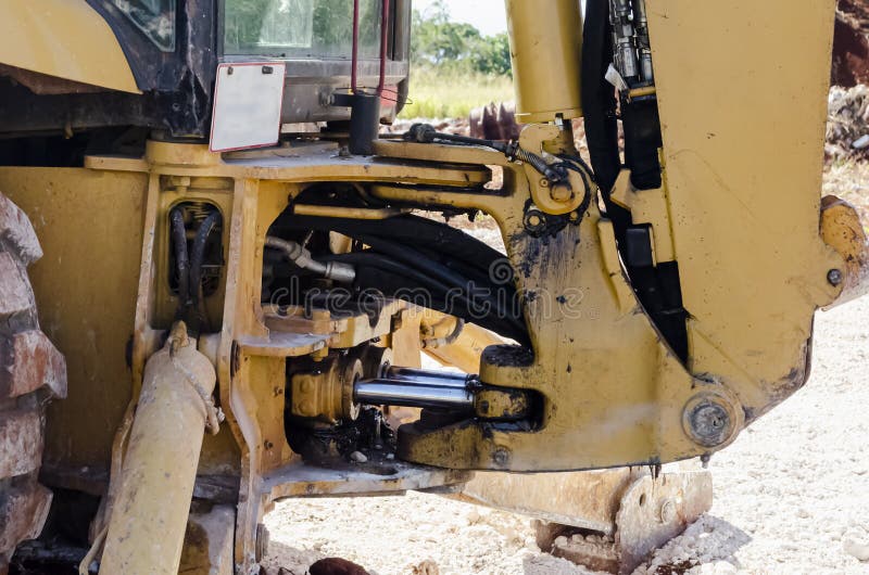 Swing Frame Connection of the Backhoe Stock Image - Image of swing ...