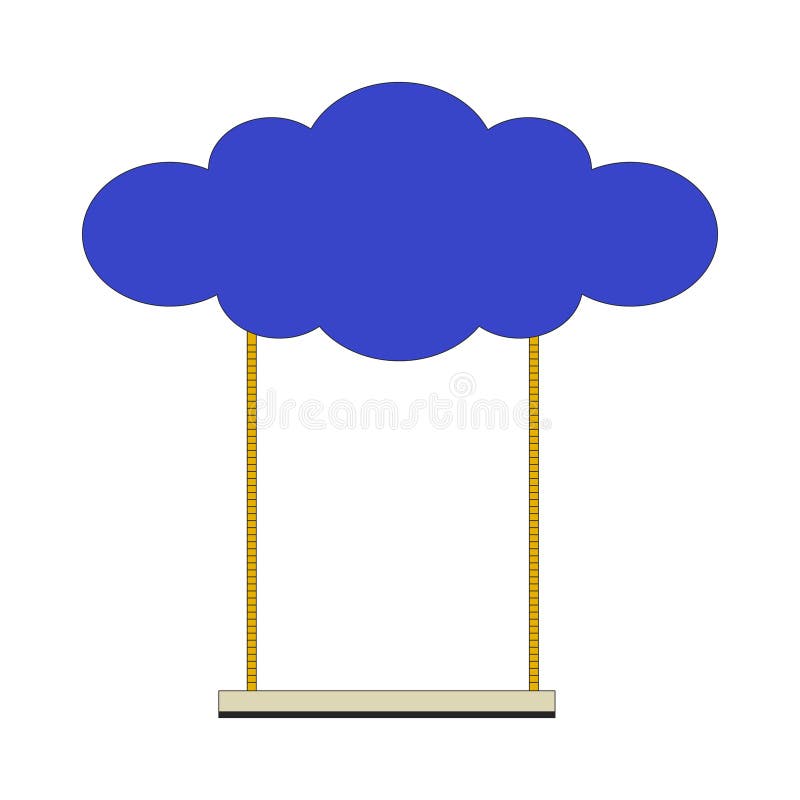 Hanging Swing Black and White 2D Line Cartoon Object Stock Vector ...