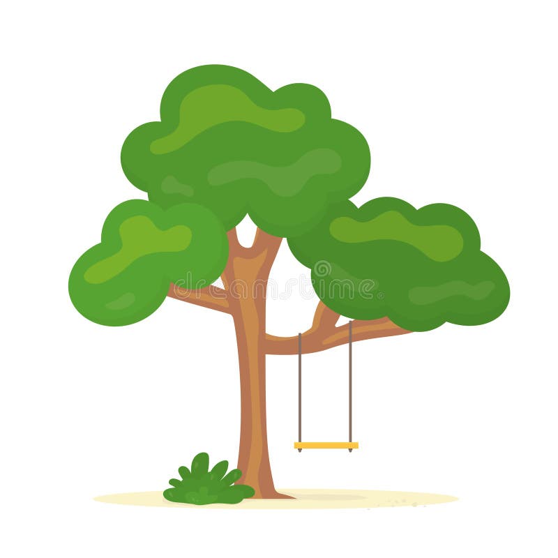 Swing Hanging from the Tree Stock Vector - Illustration of vacation ...