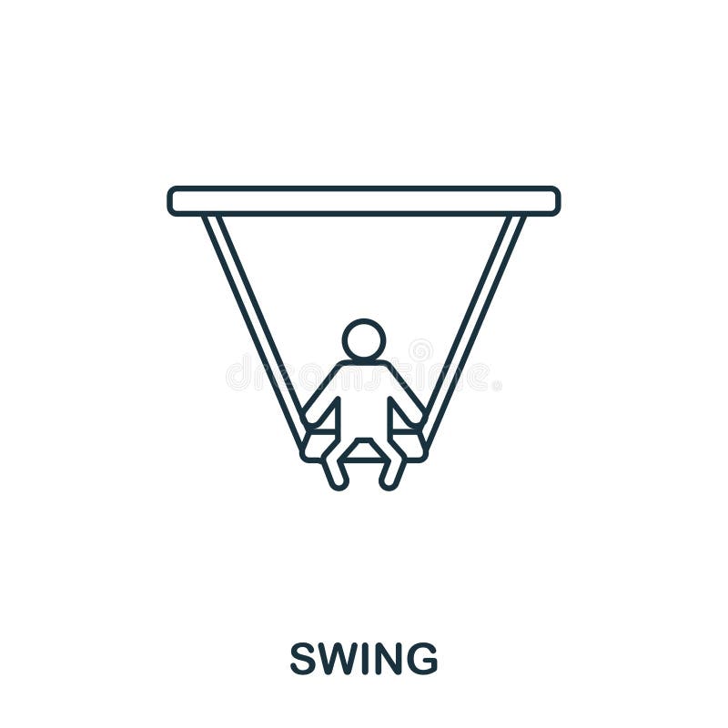 Swing Icon Outline Style. Creative Thin Design from Baby Things Icon ...
