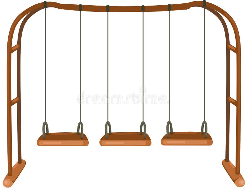 Children Swing Set, Outdoor Play. Stock Vector - Illustration of swing ...