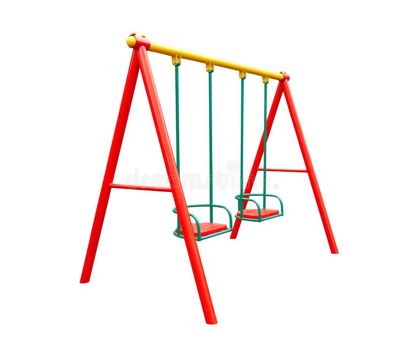 Swing isolated on white stock photo. Image of childhood - 165643182