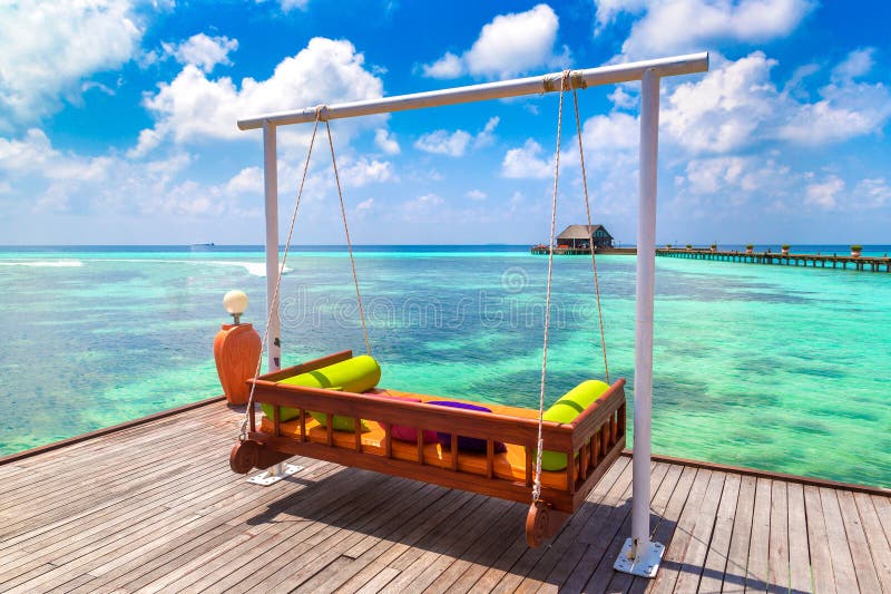 Swing at Luxury Tropical Resort Stock Image - Image of island, phuket ...