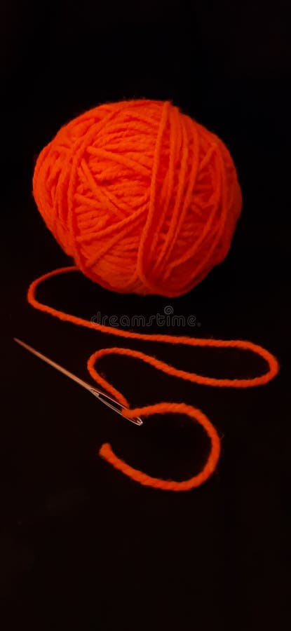 Swing Needles Inserted into Woolen Ball. Stock Photo - Image of swing ...