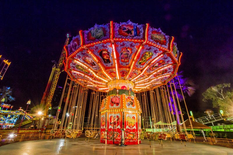 Swing park night editorial stock image. Image of bright - 97002569