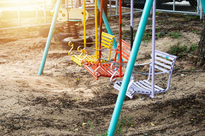 Swing in the Park, Outdoor Activity Area Stock Image - Image of summer ...