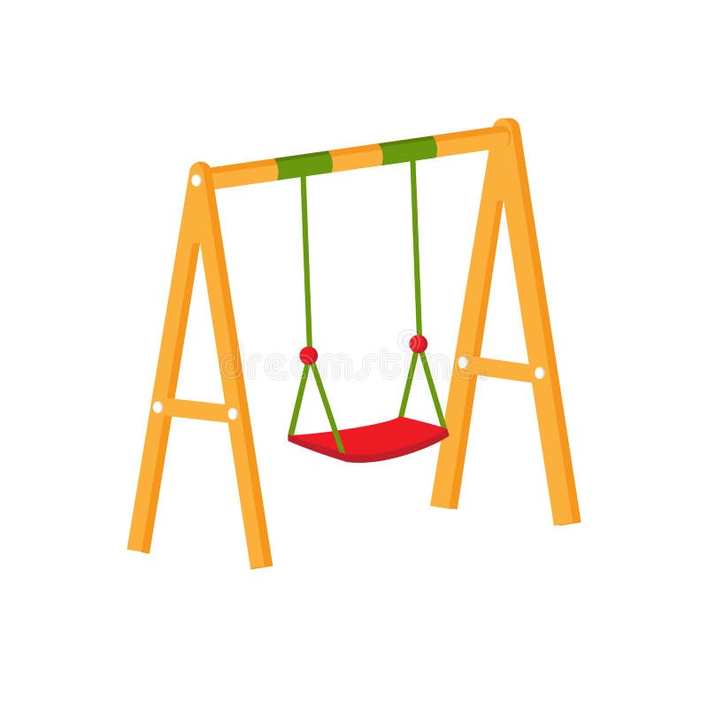 Swing Park Playground Isolated Stock Vector - Illustration of activity ...