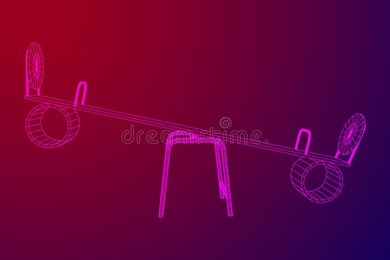 Swing on the Playground Vector. Stock Vector - Illustration of totter ...