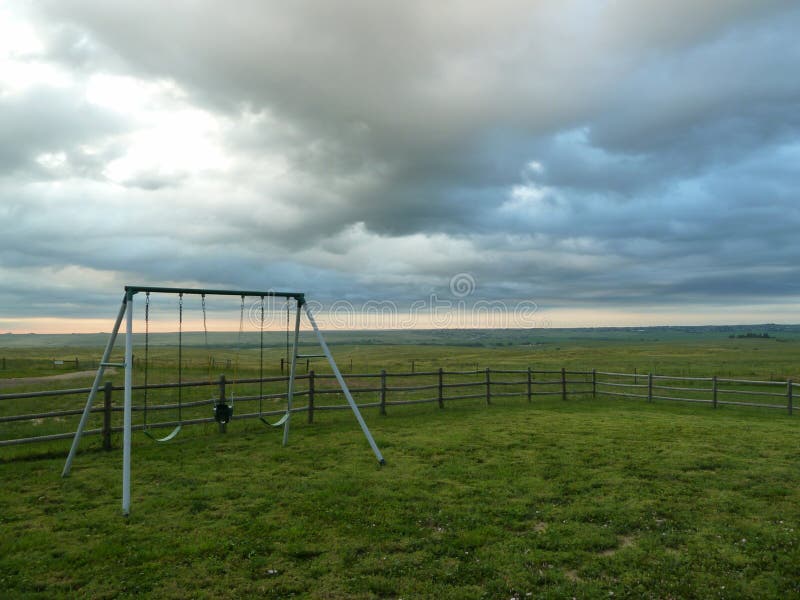 Swing Set on the Farm stock photo. Image of space, child - 285725326
