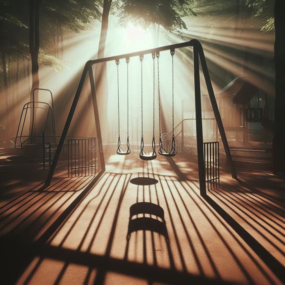 Swing Set Shadow the Angular Shape of a Swing Set on a Playgroun Stock ...