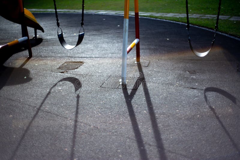 Swing on the Outdoor Playground Stock Photo - Image of swing ...