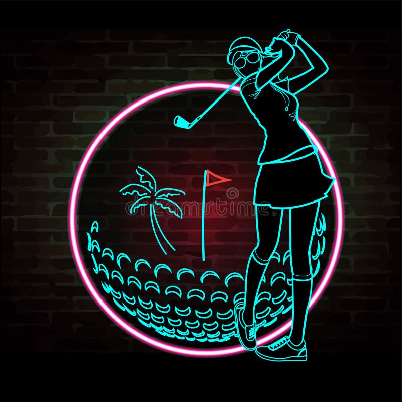 Neon Golfer Stock Illustrations – 387 Neon Golfer Stock Illustrations ...